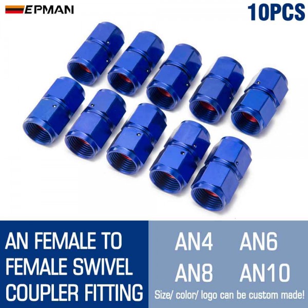 TANSKY 10PCS/LOT 4AN 6AN 8AN 10AN Female to AN4 AN6 AN8 AN10 Female Straight Swivel Coupler ...